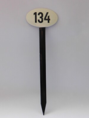 Vintage Sweden Enamel Porcelain Garden / Yard House Number 134 Sign on ...