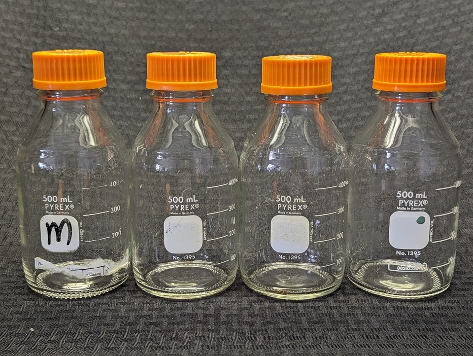 (4/pk) Lab Glass GL-45 100mL, 250mL, 500mL, 1L, 2L Reagent Media ...