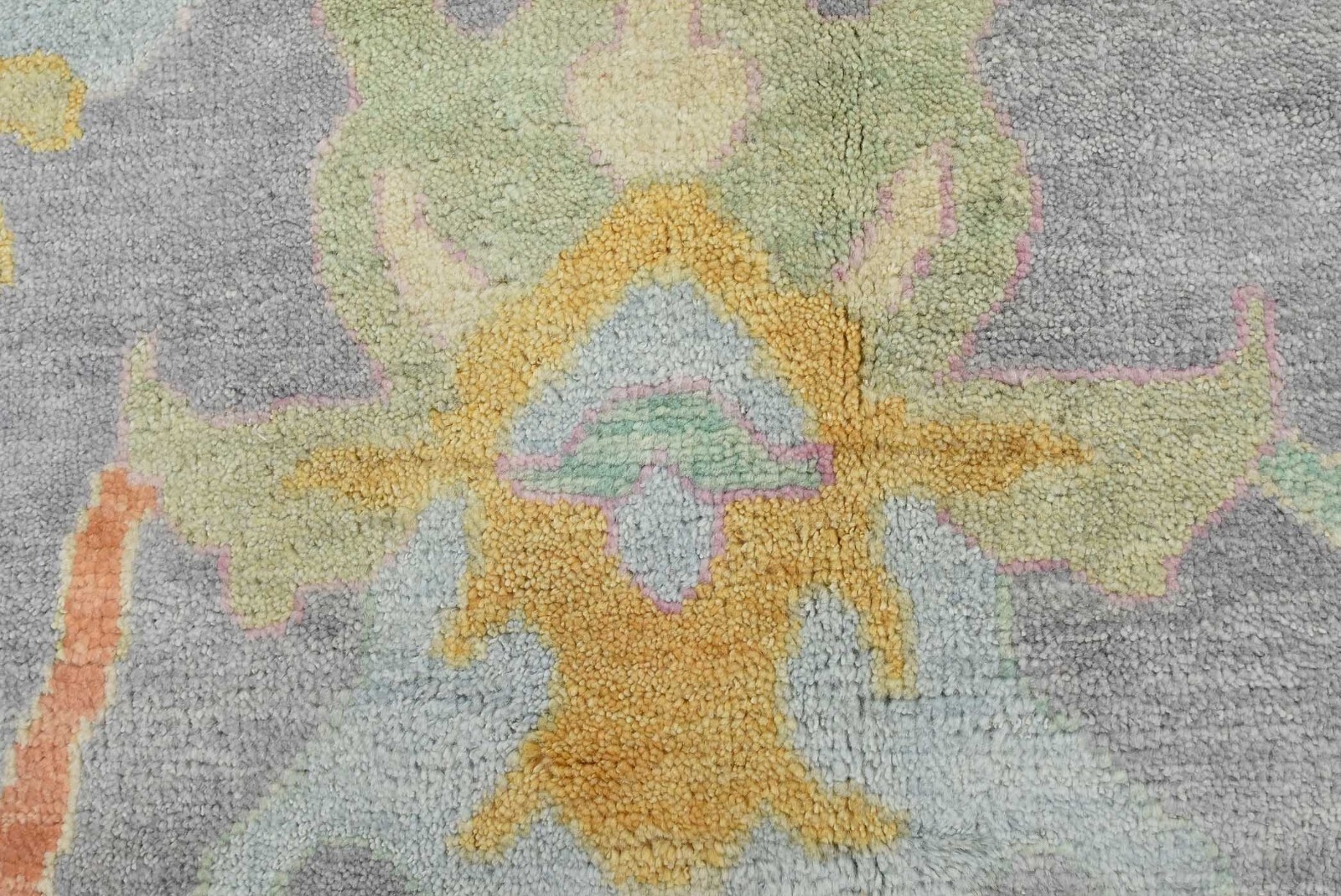 Oushak Rug 8’9” x 11’7” Gray Wool Modern Hand-Knotted Oriental Carpet ...