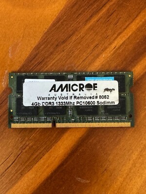 AMICORE 4GB DDR3-1333 RAM 1333 Mhz- PC10600 SODIMM | eBay Australia