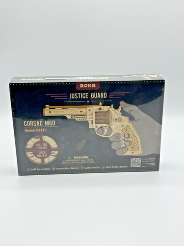 ROKR Justice Guard 3D Wooden Puzzle Corsac M60 Revolver Robotime sealed ...