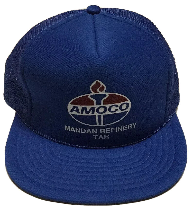 Vtg Amoco Trucker Hat Mandan Refinery Tar Cap North Dakota ND Gas ...
