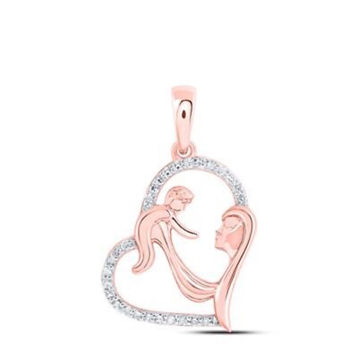 10K ROSE GOLD ROUND DIAMOND MOM CHILD HEART NICOLE'S DREAM COLLECTION ...