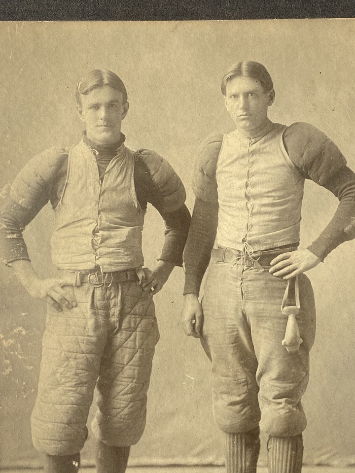 Circa 1900 Bates College Football Cabinet Card Photo Two Players ...