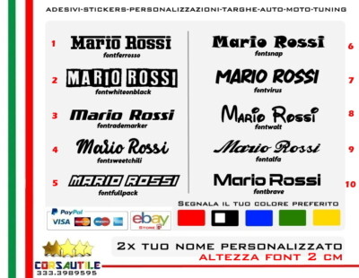 Name Surname Sticker Customized PVC Vinyl Without Bottom Choice ...