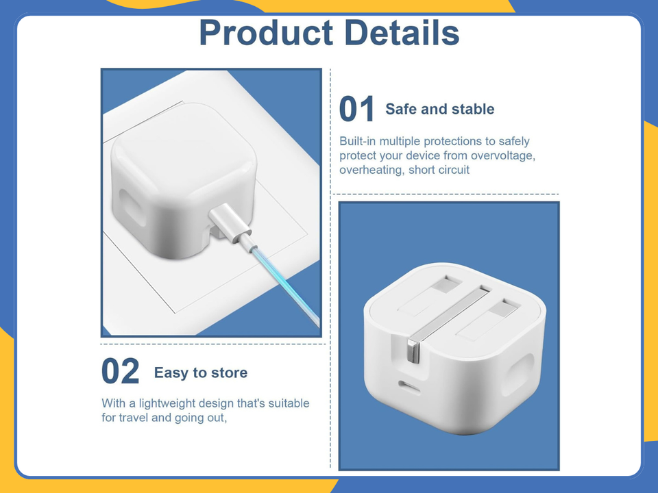 20W USB-C PD Fast Charger Power Adapter Plug For iPhone 15 14 Pro Max ...
