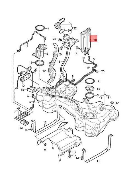 AUDI VW SKODA Seat A3 Activated Charcoal Container 5Q0201801 Genuine ...