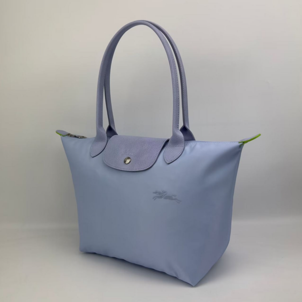 Longchamp Club Shopping Bag Long handle S Sky blue Size M | eBay