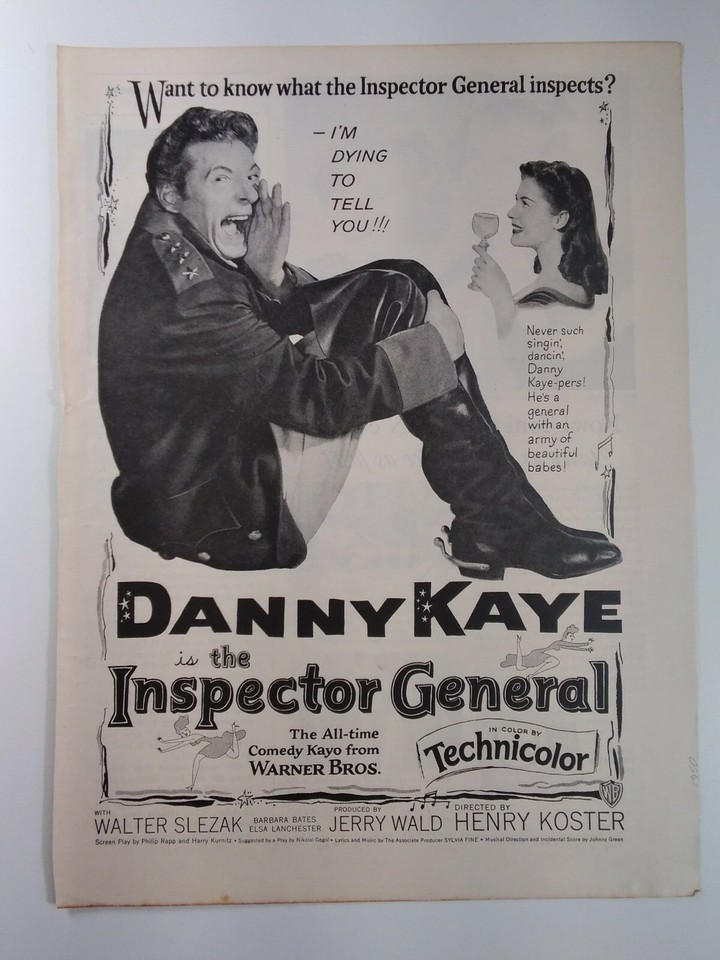 Hollywood Original Ad Rare VHTF Early 1900s Danny Kaye Inspector ...