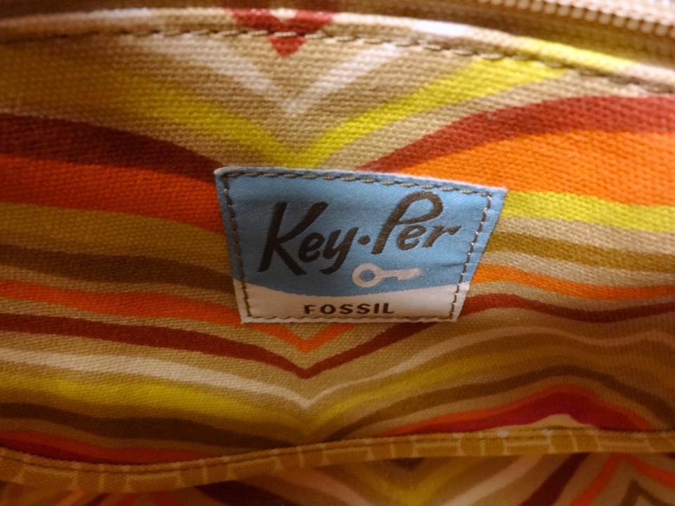 Fossil Key-Per Utility Multi color Tote Coated Canvas Purse Handbag | eBay