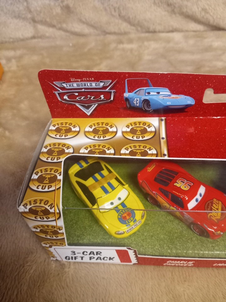 DISNEY PIXAR CARS CHARLIE CHECKER LIGHTNING MCQUEEN KING ROR 3 PACK ...