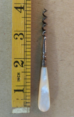 SMALL ANTIQUE TRAVELING CORKSCREW MOTHER OF PEARL HANDLE | eBay Australia