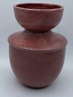 Vintage Handmade Handpainted Art Pottery Red Burgundy Vase By Ron 1975 ...
