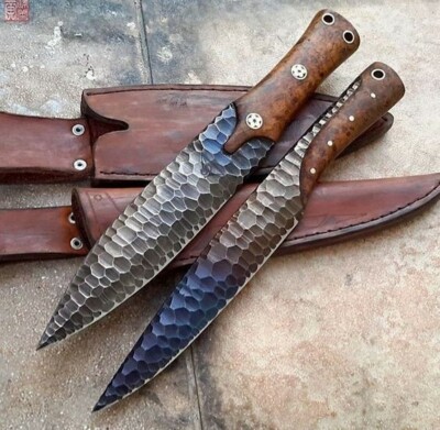 TWO AWESOME 12 INCHES HIGH CARBON STEEL FORGING DAGGERS WITH SHEATH | eBay