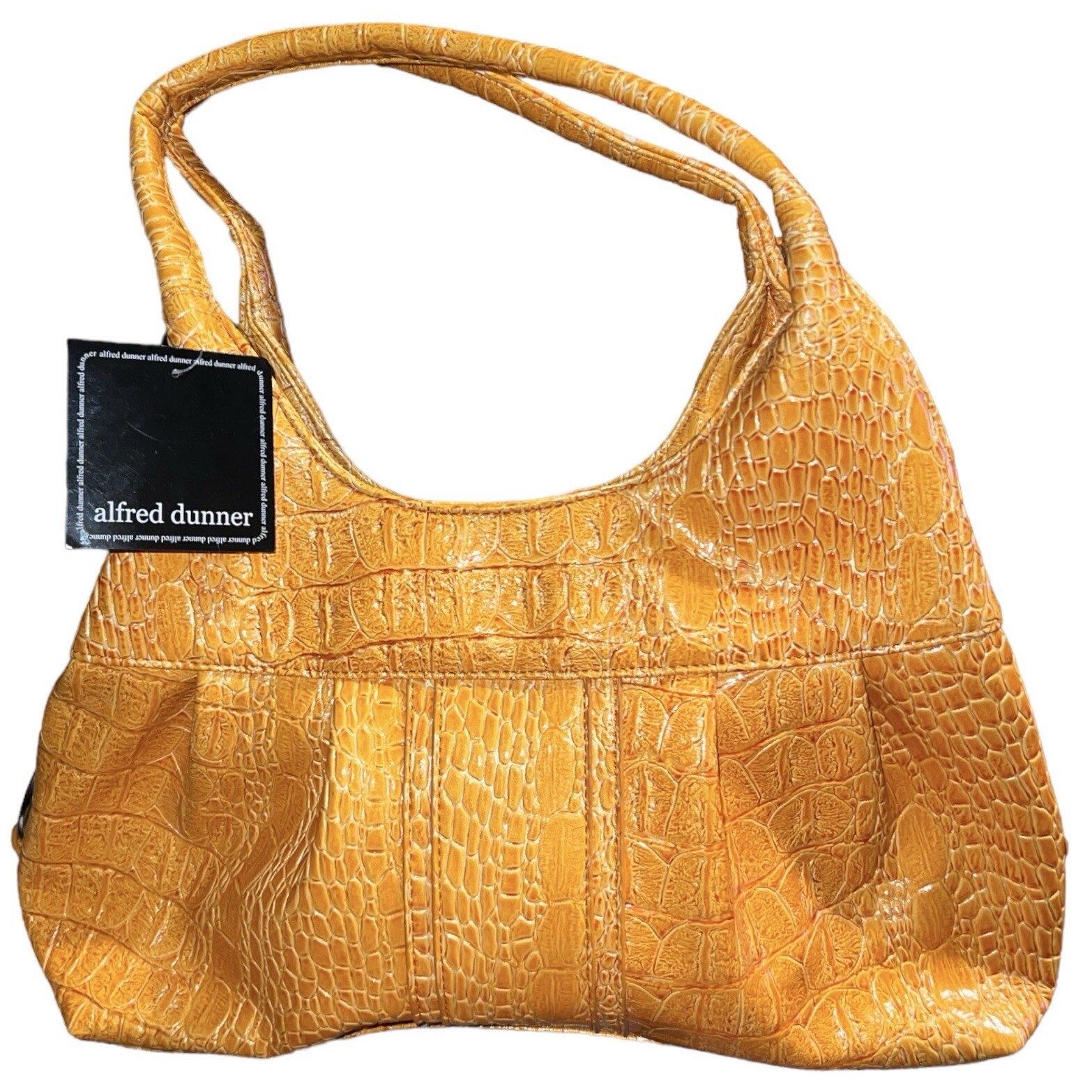 Alfred Dunner Orange Handbag Purse Faux Crocodile Pockets Card Slots ...