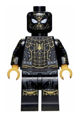 NEW LEGO SPIDER-MAN MINIFIG black & gold suit figure minifigure 76195 ...