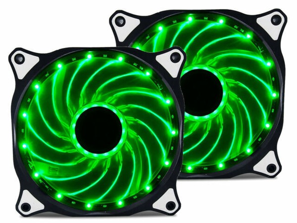 120mm LED Neon Green Computer PC Case Cooling Fan Sleeve Bearing Cooler ...