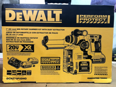 DEWALT DCH273P2DHO 20V Max XR Brushless 1" L-Shape SDS Plus Rotary ...
