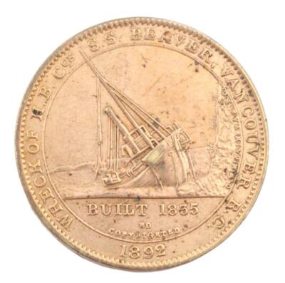 1892 SS Beaver HBC copper ship relic No.7328 on edge ex-jewelry ...