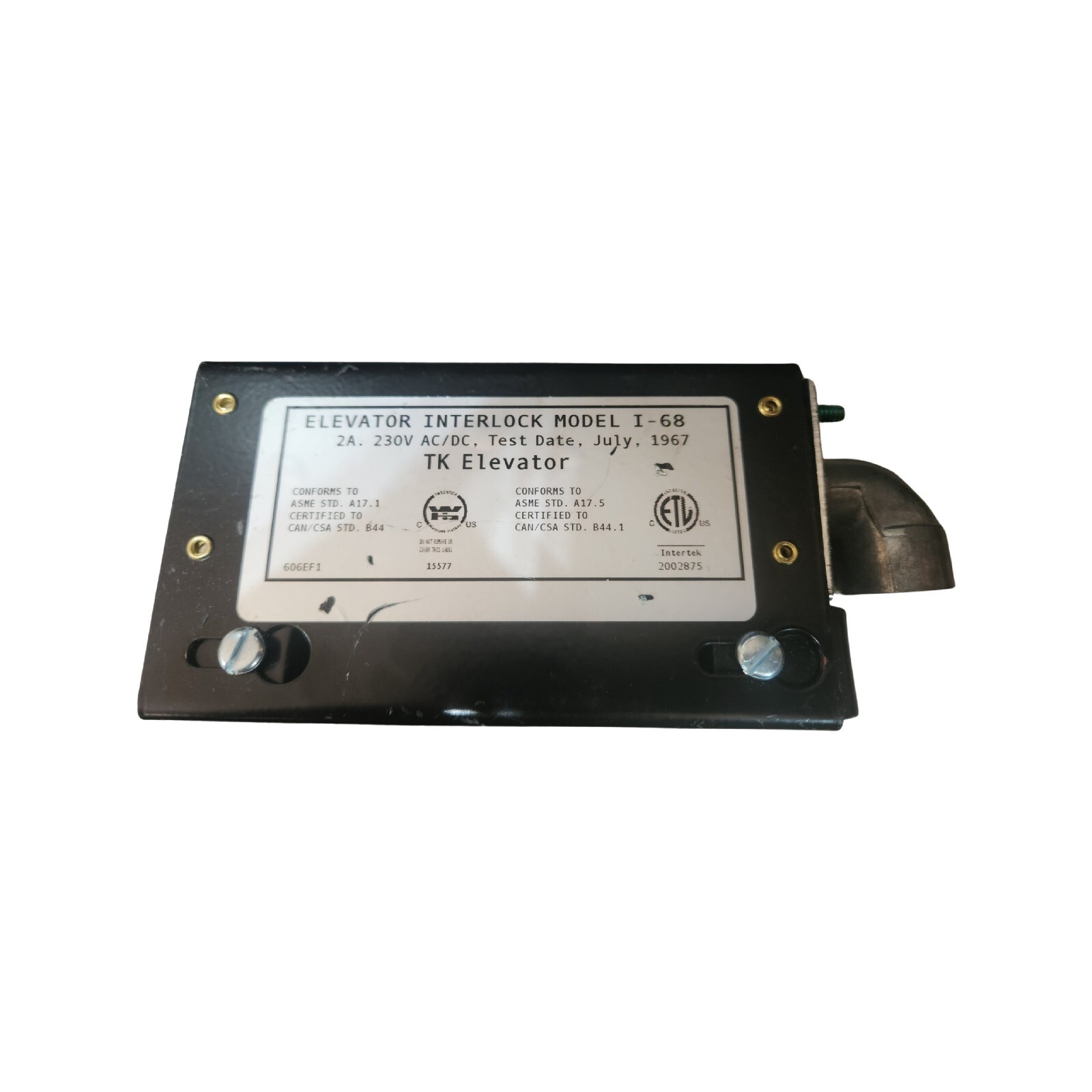 TK Elevator Interlock Model I-68 9865056 & 66505 | eBay