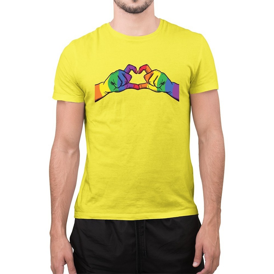 Rainbow Heart Pride T-Shirt LGBTQ Festival Gay Pride Clothing Unisex ...