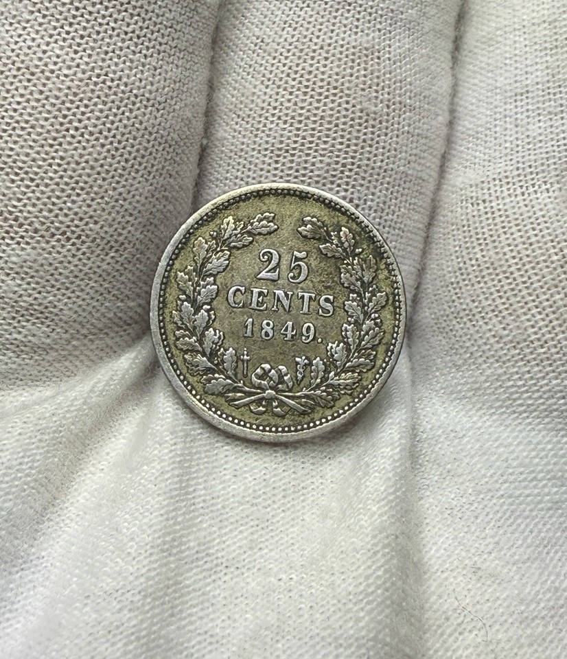 1849 Netherlands 25 Cents Old Silver Coin KM 76 Willem II U48 | eBay