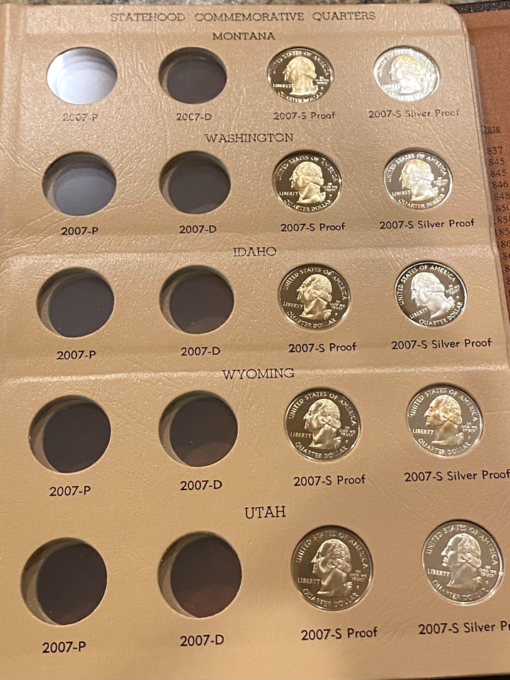 STATE QUARTERS 2004-2006 Inc. SILVER PROOFS. (70) COINS BU SIVER PROOF ...