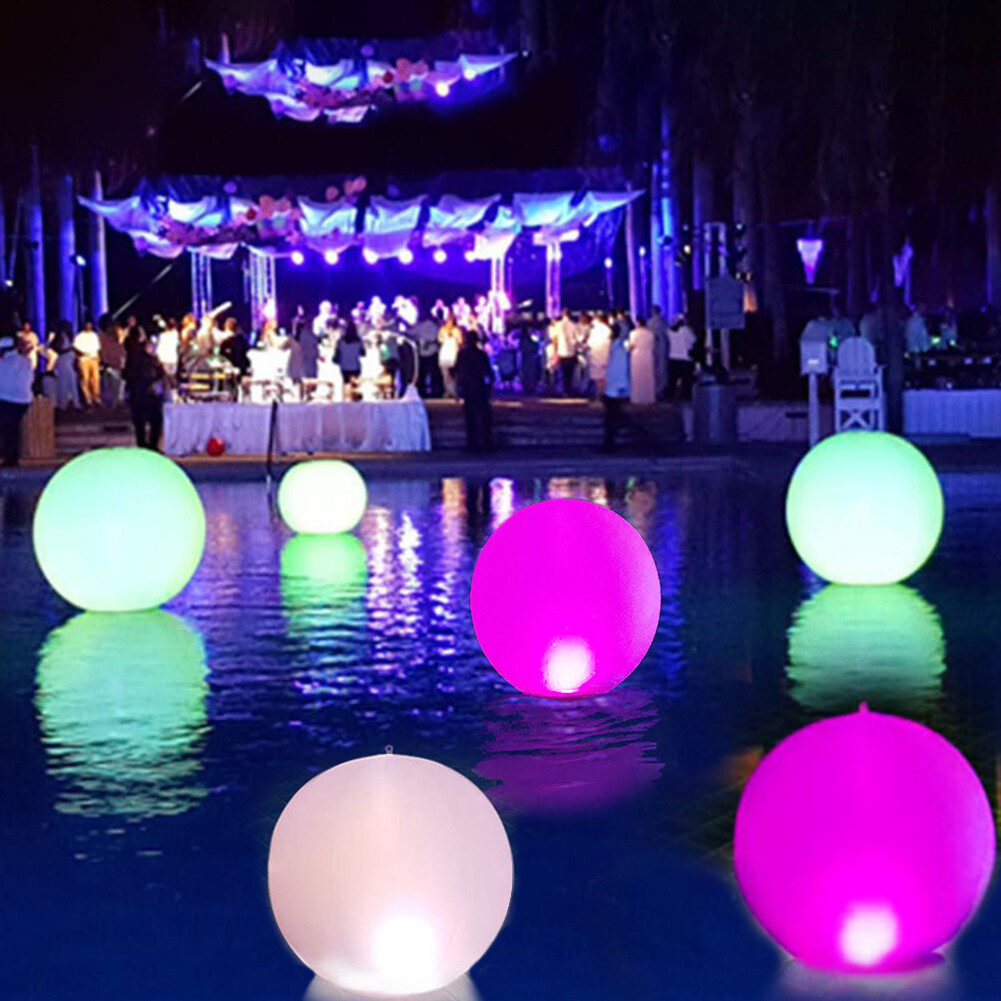 40cm Beach Swimming Pool Play Ball with LED Light 16 Colors Glowing ...