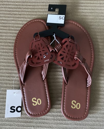 SO Brand Sandals Brown Tumeric Women's Size 6 Faux Leather | eBay