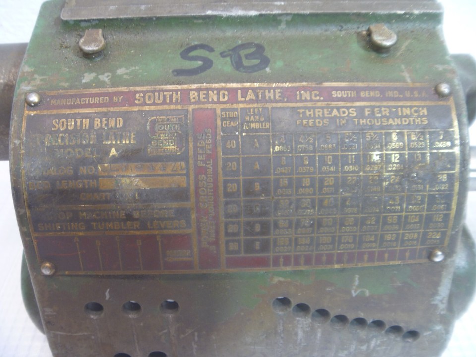 South bend 9" lathe MODEL A quick change gear box HOUSING ONLY 600 NK1 ...
