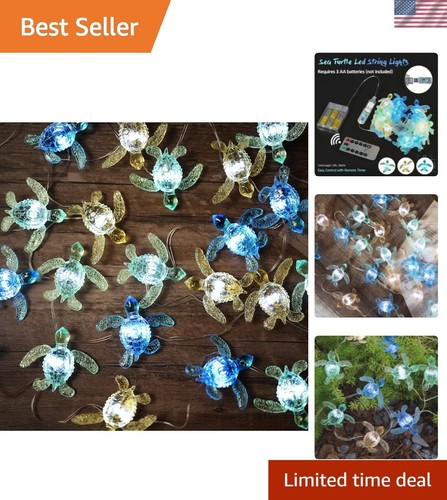 Sea Turtle Decorative Lights- Ocean Themed String Lights -10ft 30 LEDs ...