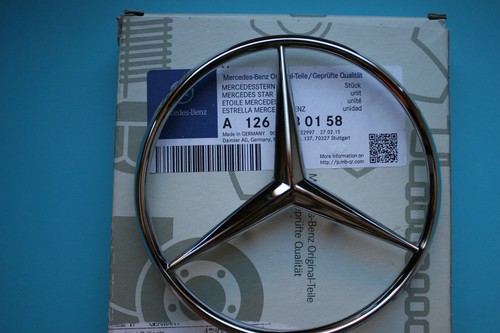 Genuine Mercedes-Benz w126 Rear Trunk Boot Emblem Badge A1267580158 Sec ...