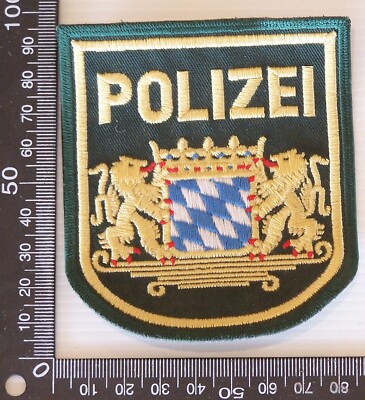 VINTAGE POLICE GERMANY POLIZEI EMBROIDERED PATCH WOVEN CLOTH SEW-ON ...