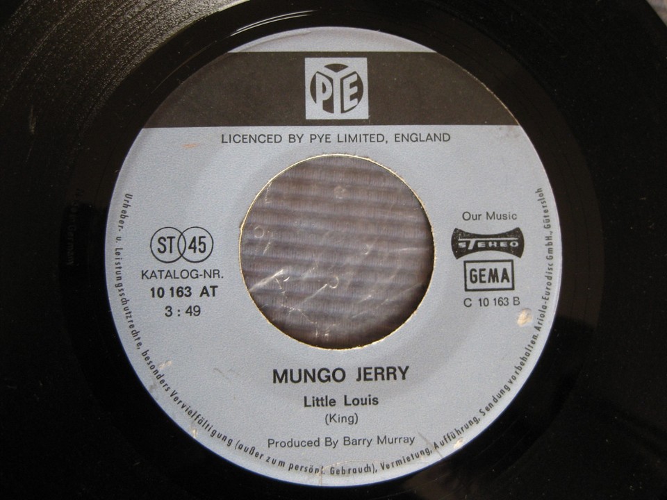 7"Single "Mungo Jerry - Lady Rose + Little Louis / 1971 | eBay UK