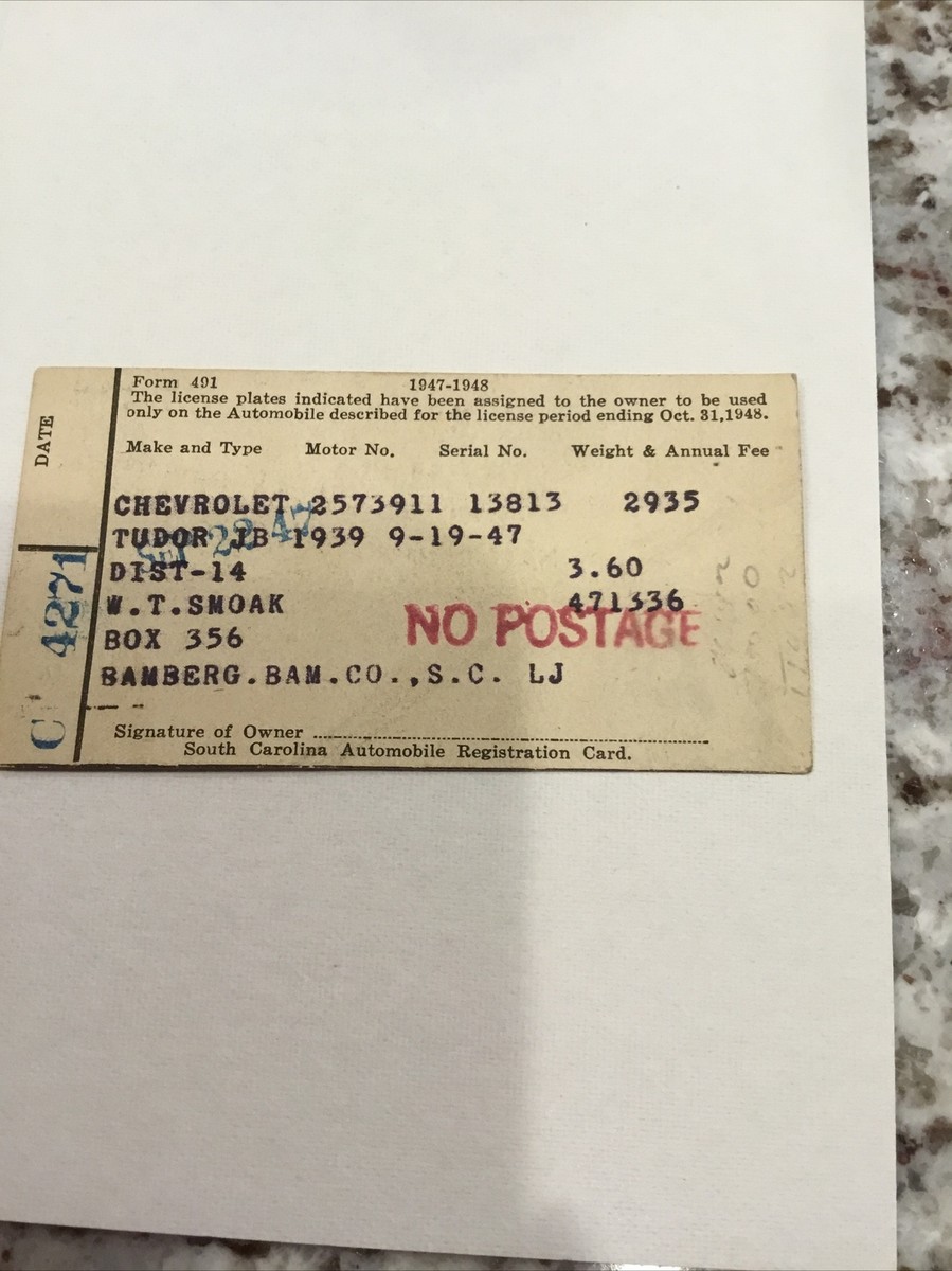 Vehicle Registration Florence South Carolina