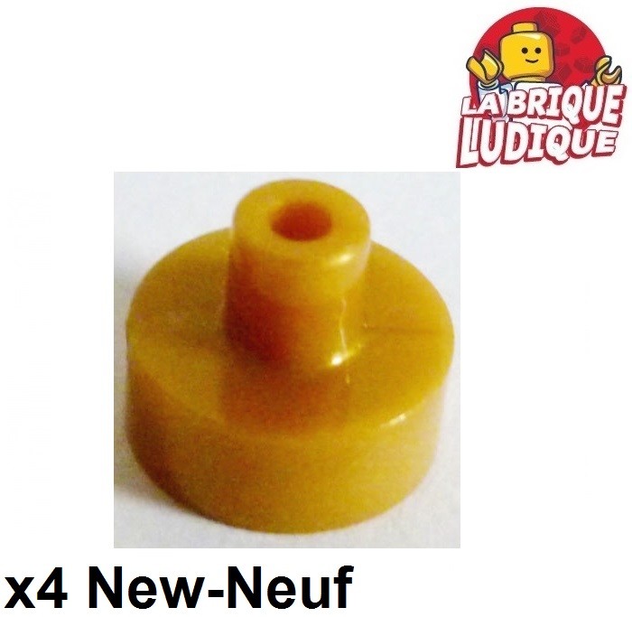 Lego 4x Tile Round Smooth 1x1 Stem Pin BAR Gold Golden/Pearl Gold 20482 ...