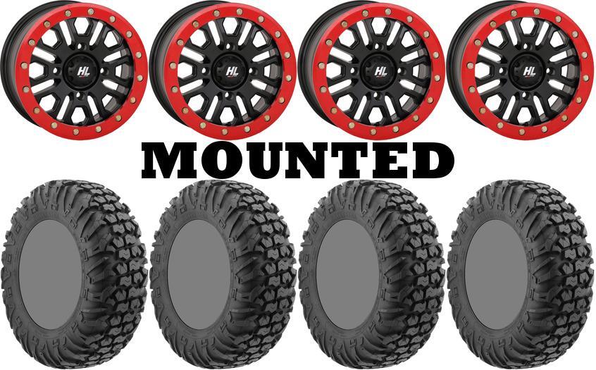 Kit 4 EFX MotoVator 28x9.5-14 on High Lifter HL23 Beadlock Matte Black ...