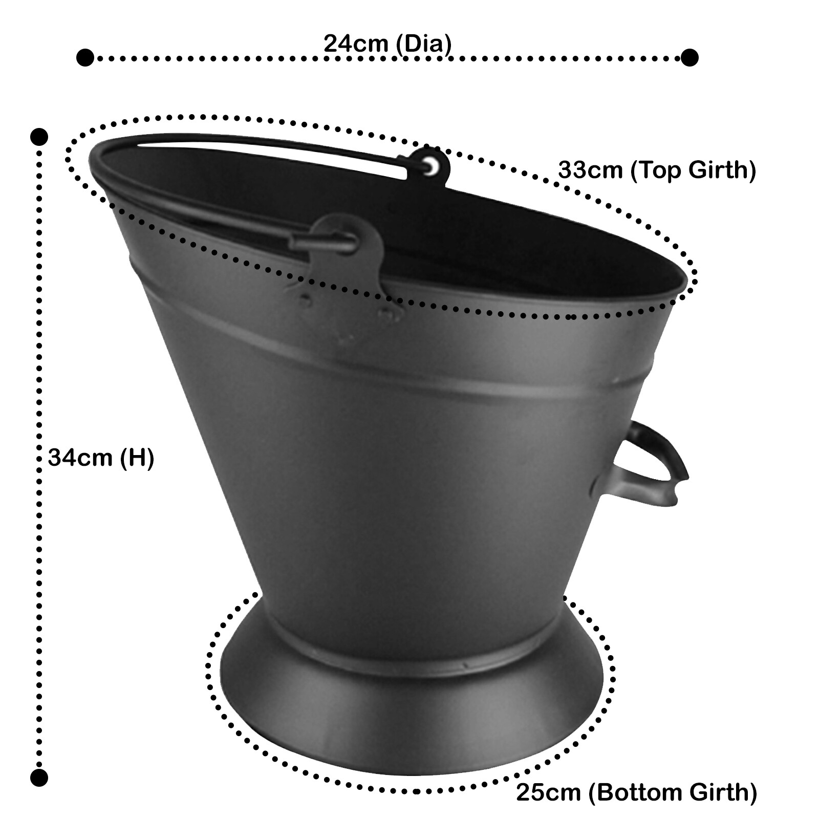 Fireside Black Steel Coal Storage Scuttle Hod Fireplace Ash Log Bucket ...