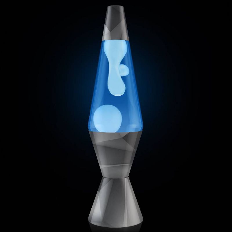 New In Box: Classic Lava Lamp 14.5” Black Base, Blue Liquid & White Wax ...