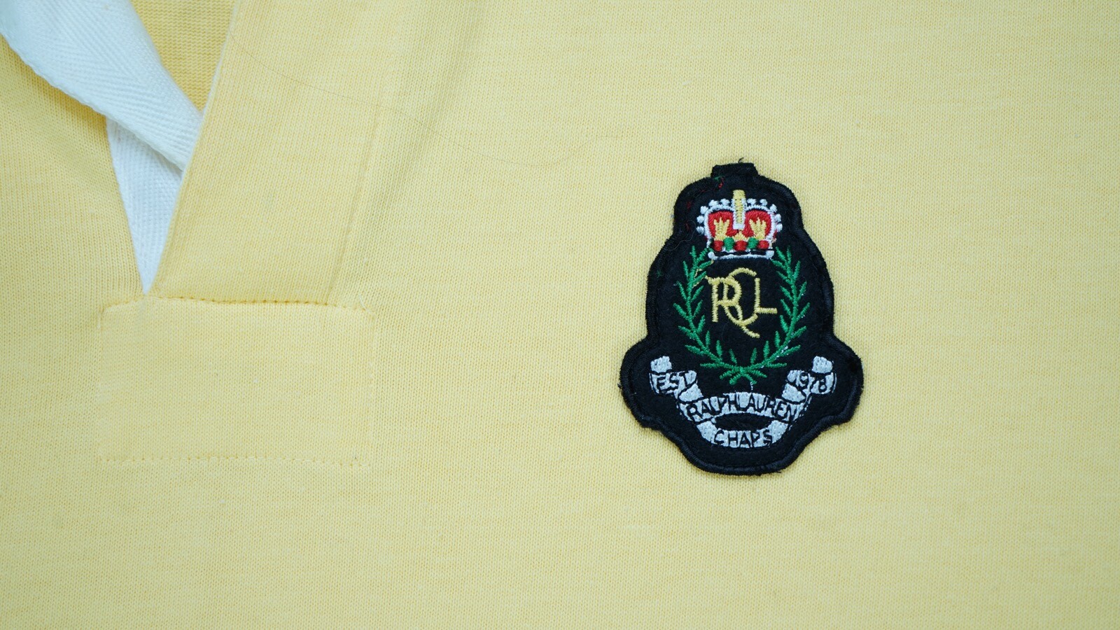 Rare VTG CHAPS RALPH LAUREN RCL Crown Spell Out Crest Rugby Shirt 80s ...