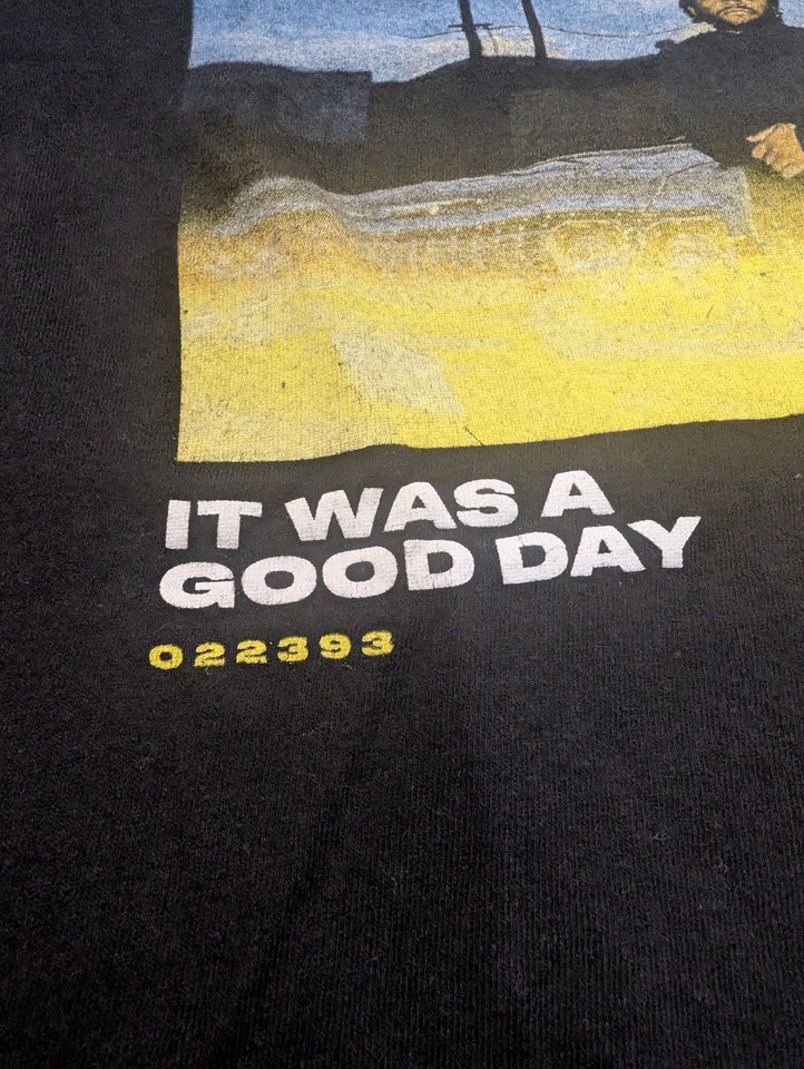 Ice Cube It Was A Good Day Rap Tee Hip Hop Graphic Black T-Shirt Men’s ...