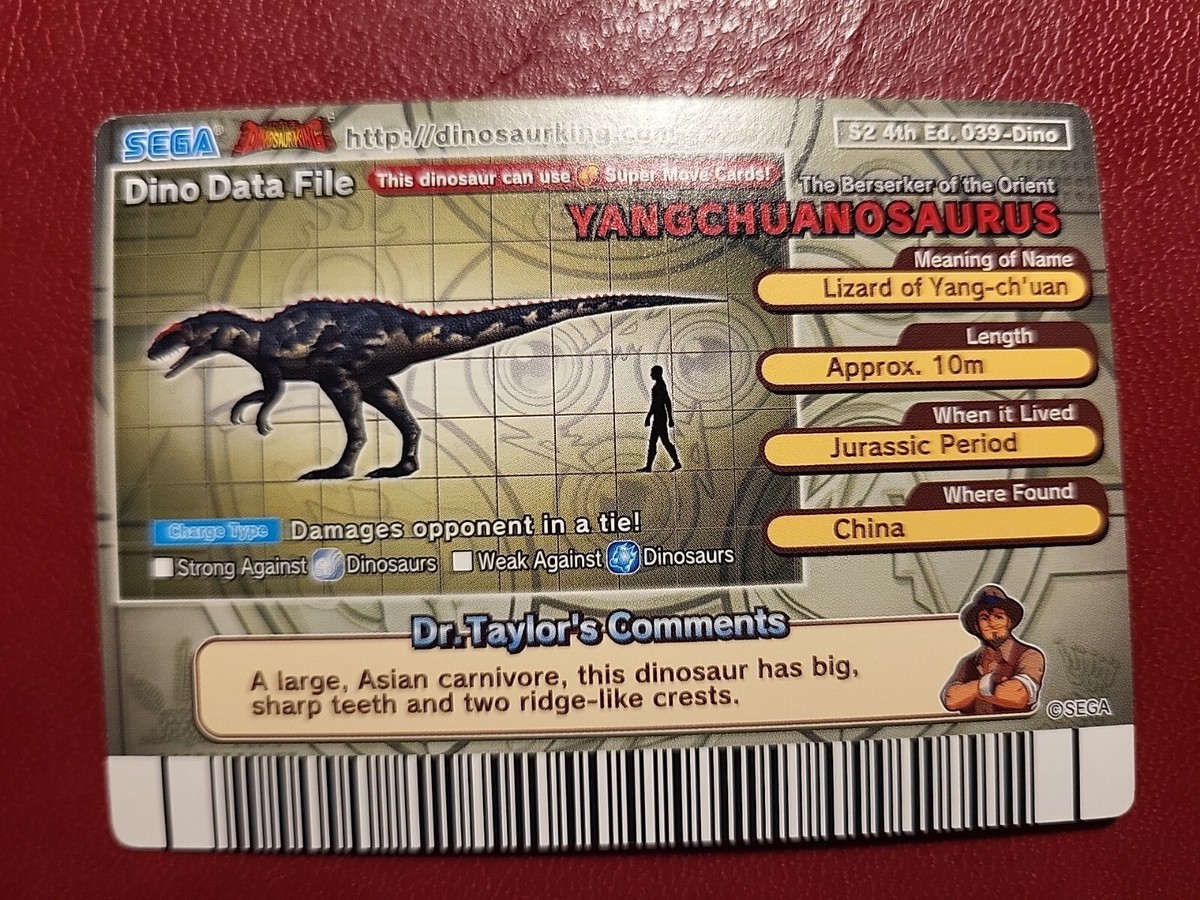 Dinosaur King Yangchuanosaurus Card Buy Dinosaur King Replica Spectral