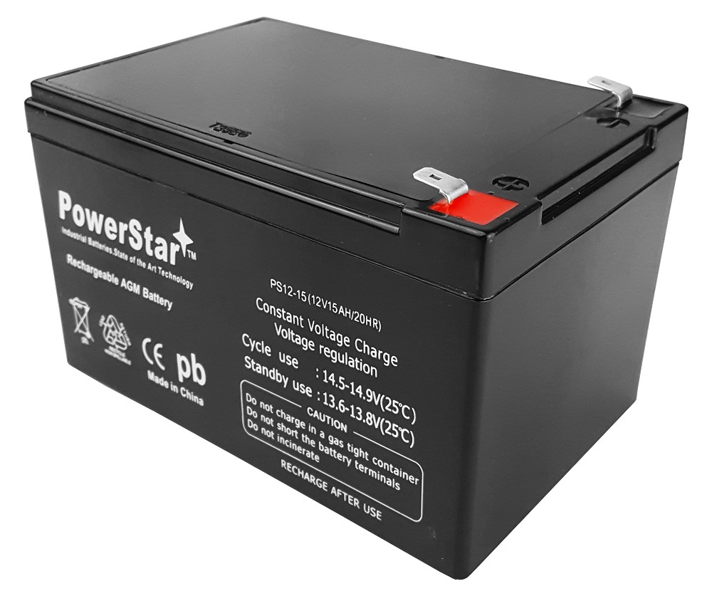 PowerStarÃ Â® 12V 15Ah F2 Scooter Bike Battery for CSB EVH12150, EVH ...