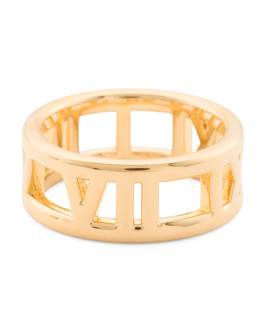 14K GOLD MILOR ITALY Resin Core Cut-Out Roman Numeral Designer ...