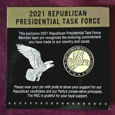 2021 3/4" Golden Metal 'Republican Presidential Task Force' LAPEL PIN ...