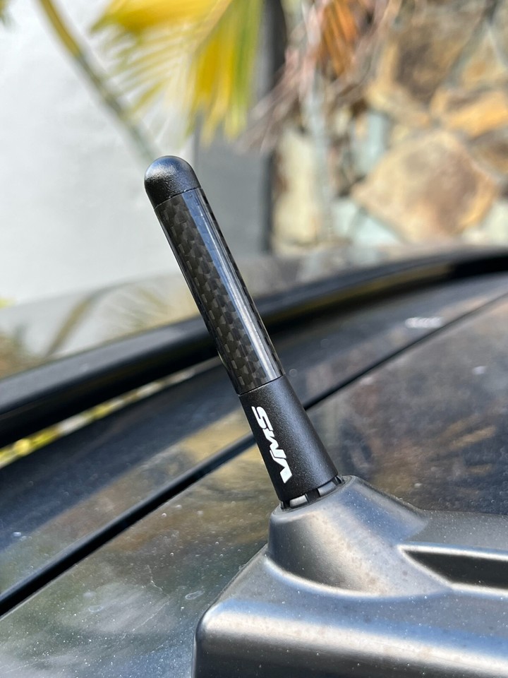 VMS BLACK 3" CARBON FIBER ALUMINUM SHORT ANTENNA KIT FOR 03-09 NISSAN ...
