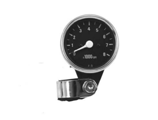 Black Face Mini Tach Tachometer For Harley Handlebars 48028 | 8 in ...
