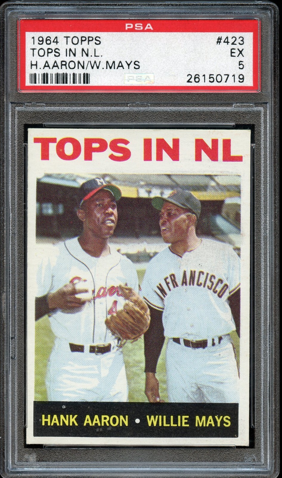 1964 Topps #423 Tops in NL Hank Aaron & Willie Mays - PSA 5 | eBay