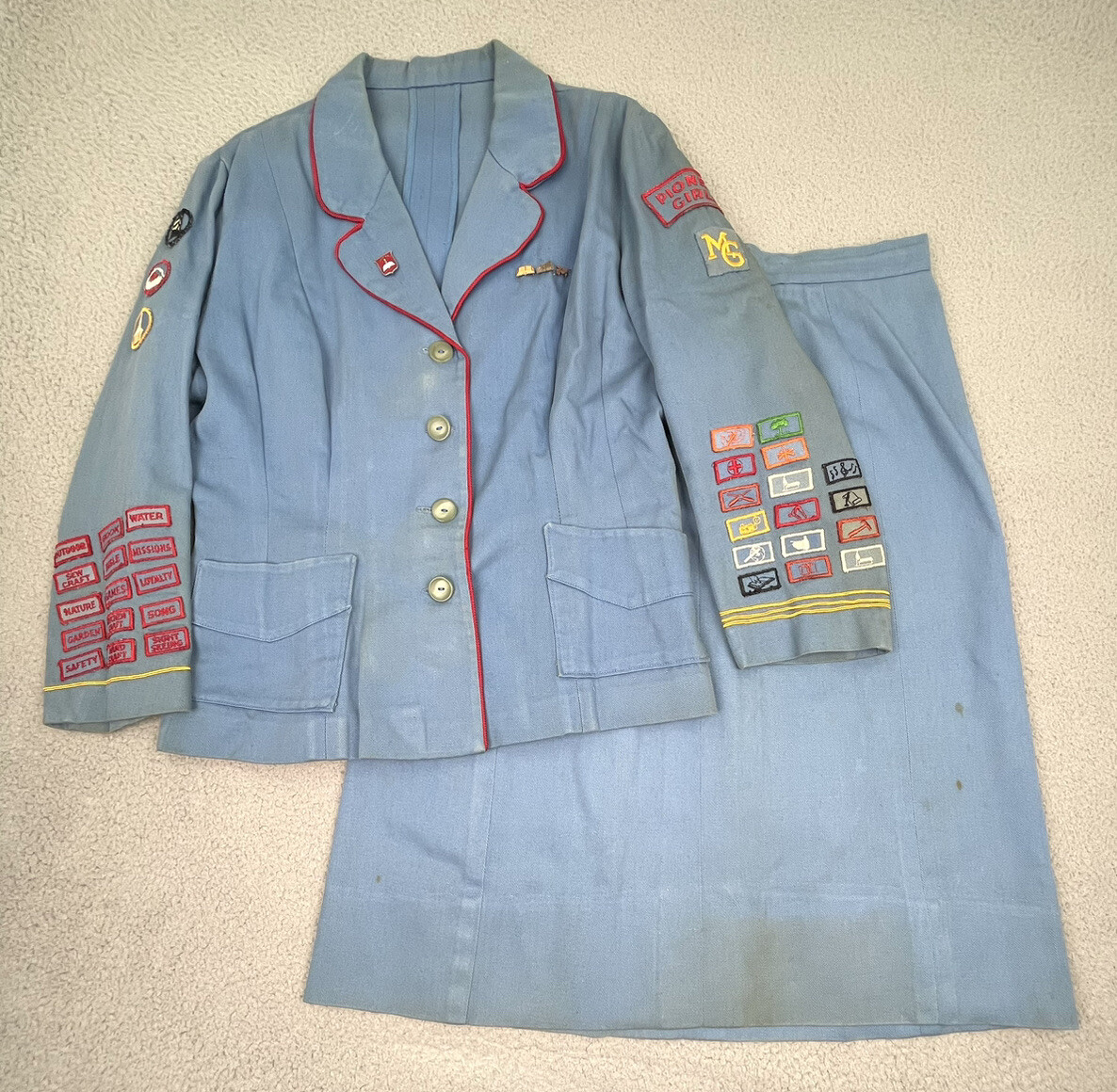VINTAGE Pioneer Girls Uniform Womens Blue DRESS SUIT … - Gem