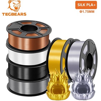 TECBEARS Shiny SILK PLA+ Filament 3D Printer Multicoloured Bundle 1 ...